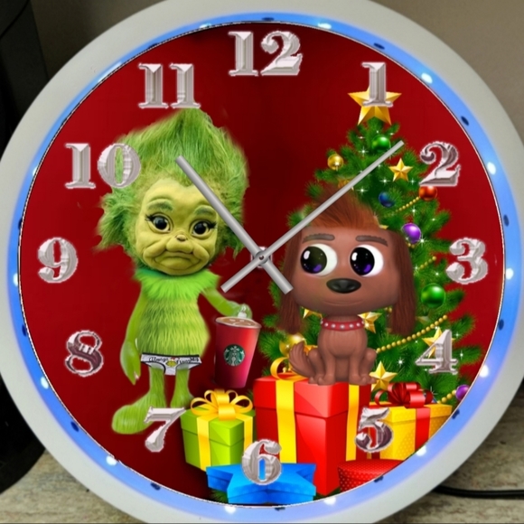 grinch n pooch | Wall Decor | Grinch N Pooch Clock | Poshmark